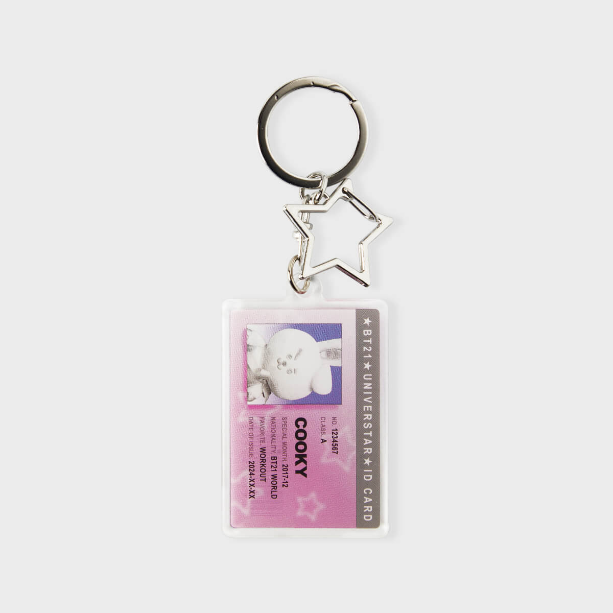 BT21 COOKY Silver Edition Acrylic ID Card Keyring – LINE FRIENDS_US